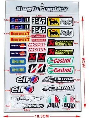 Other | Motocross Sponsor Logos Racing Sticker Sheet Universal 72 X 12 ...